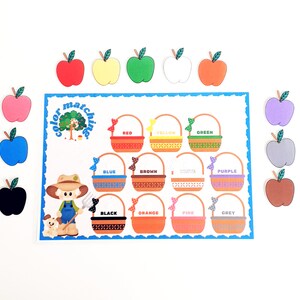 Apple Color Matching Game, Fine Motor Activity - Etsy