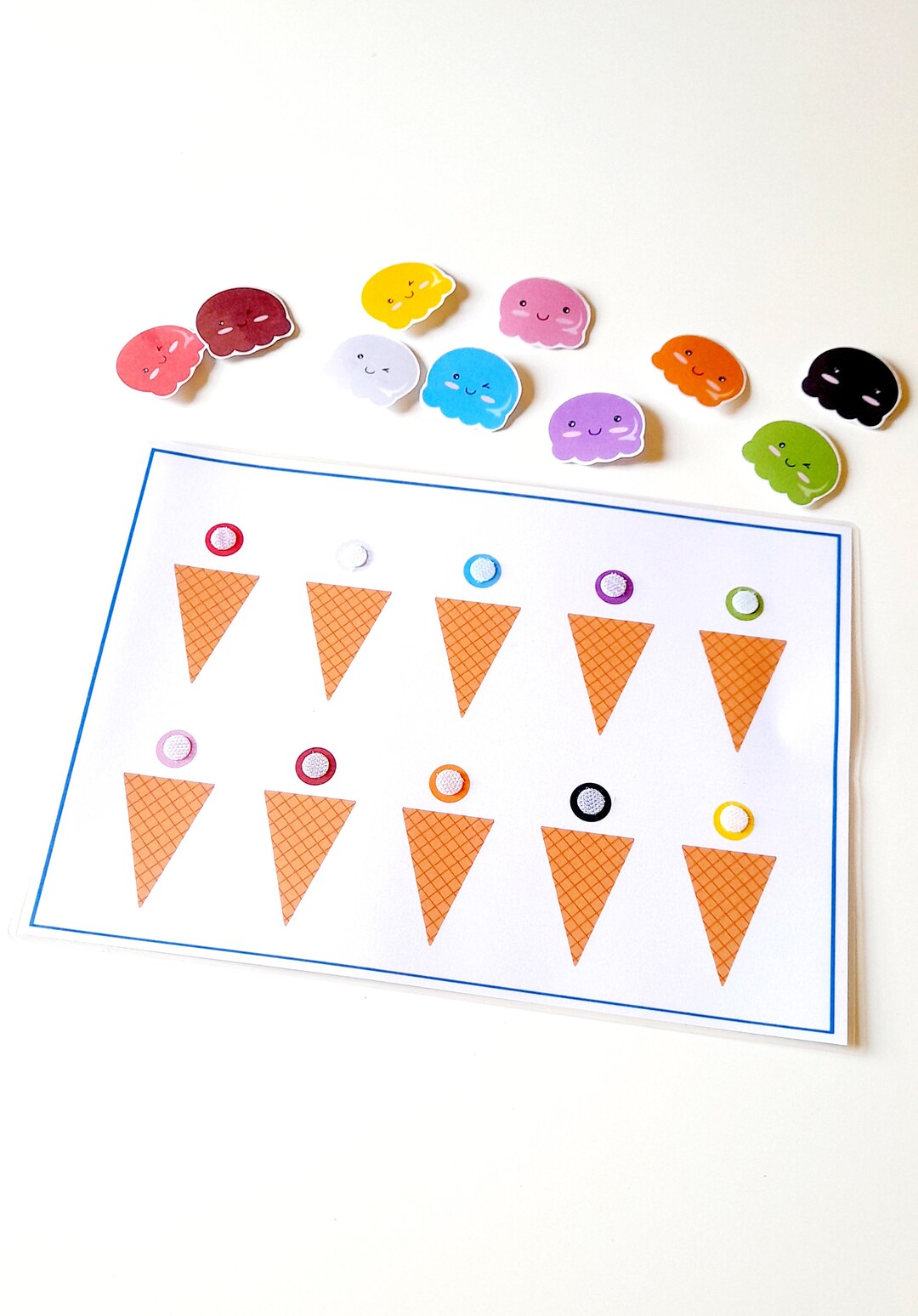 Color Activity With Ice Cream, Fine Motor Activities for Toddlers and ...