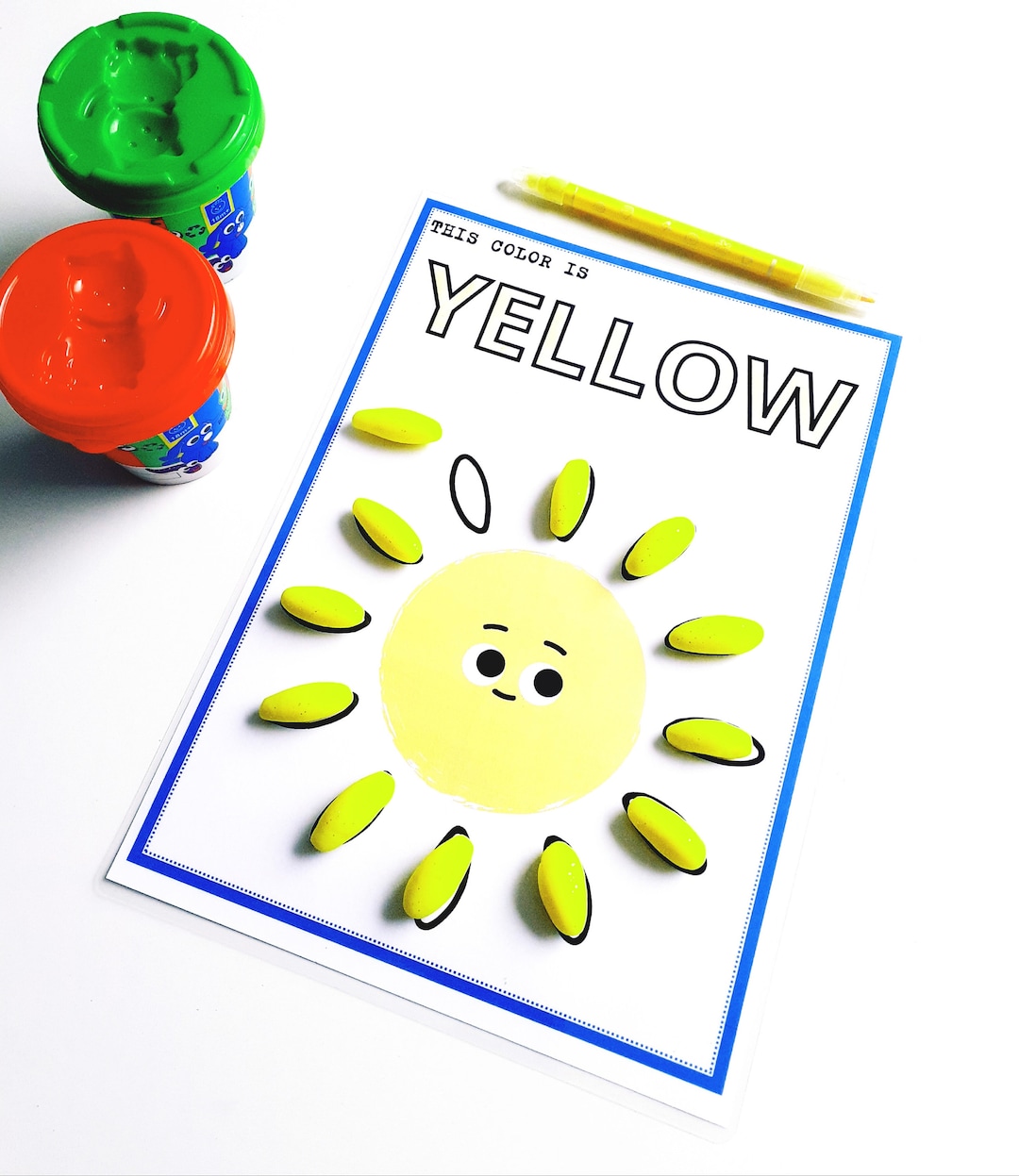 Color Play Dough Mat , Fine Motor Skills, Color Matching Worksheet ...