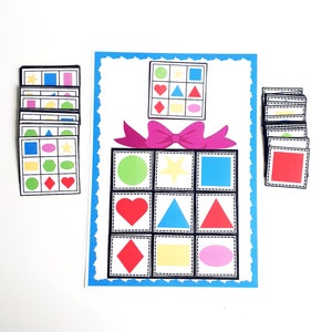 Shape Pattern Activity, Pattern Strips, Shape Matching Game, Preschool ...