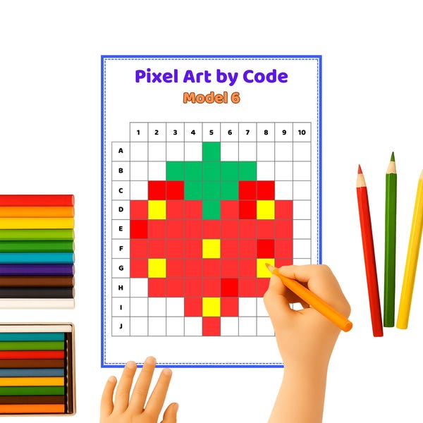Pixel Art Worksheet - Etsy