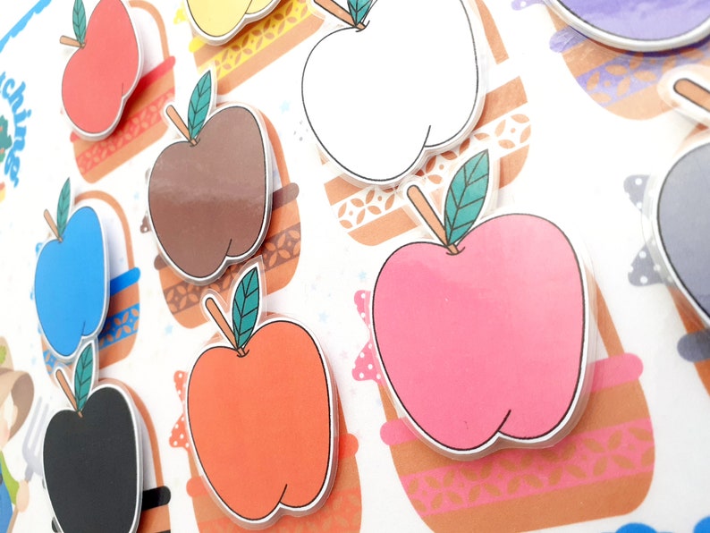 Apple Color Matching Game Fine Motor Activity - Etsy