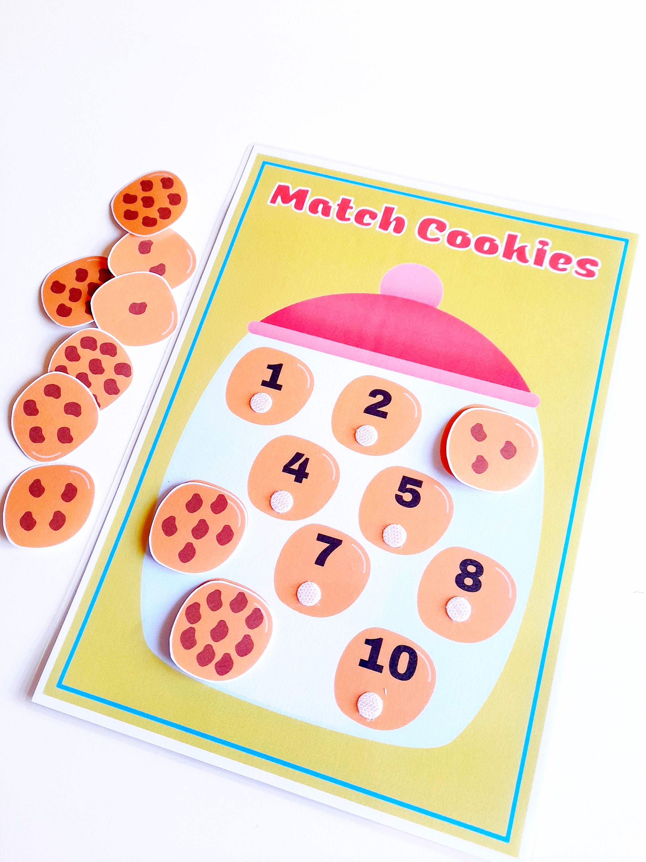 Match Cookies, Printable Learning Numbers for Toddlers - Etsy