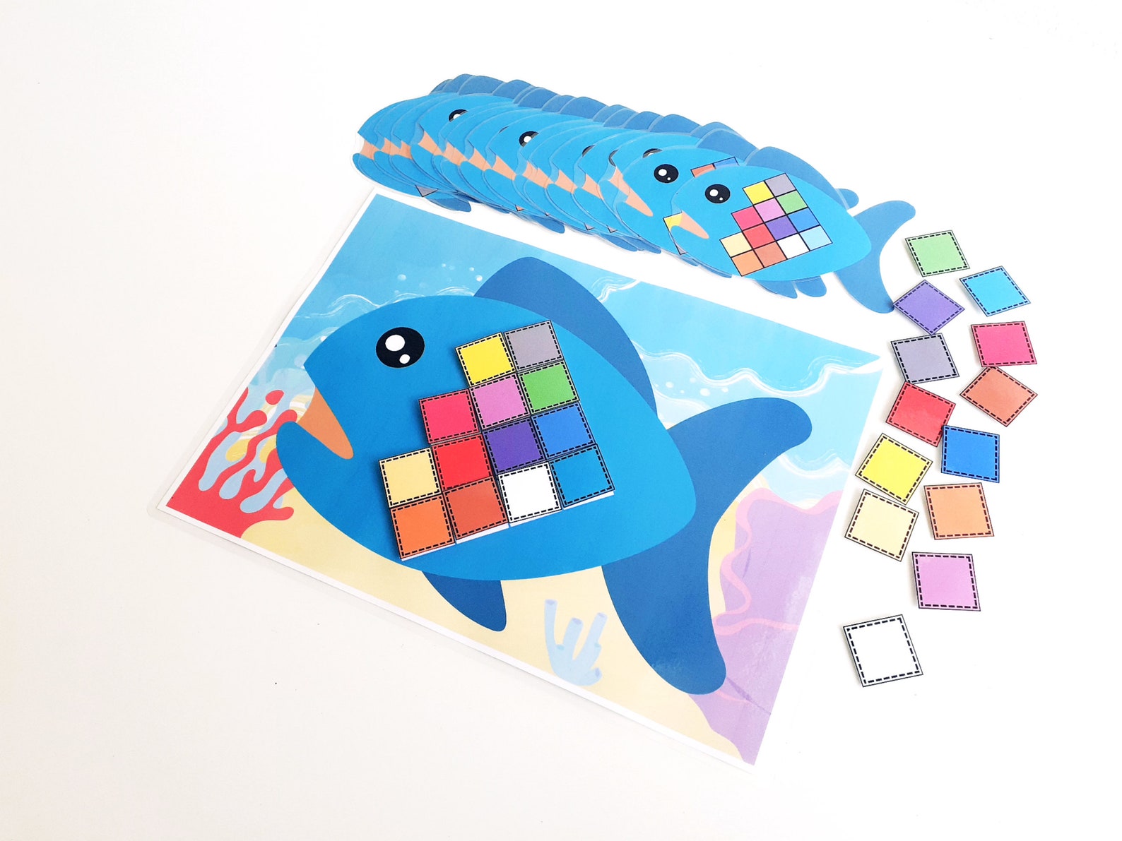 Fish Pattern Activity, Pattern Strips, Color Matching Game, Preschool ...