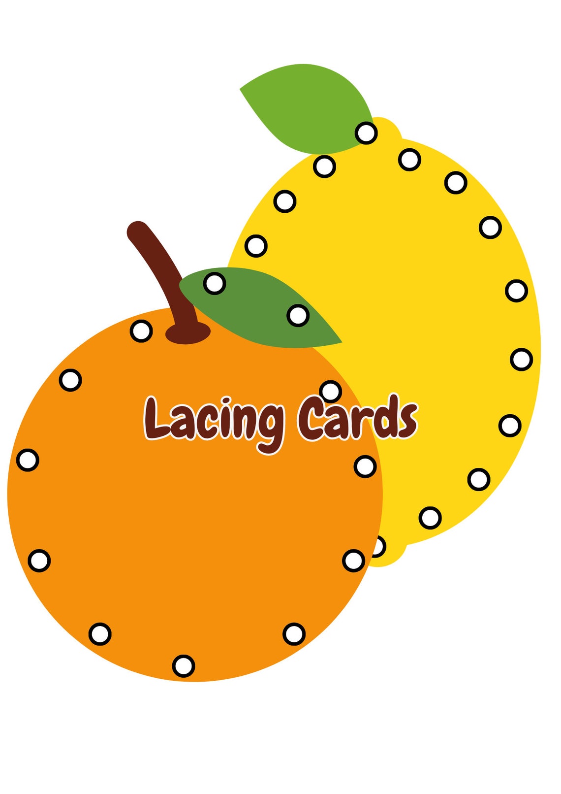 Fruits and Vegetables Lacing Activity, Toddler Lacing Practice, Preschool Fine Motor Skills ...