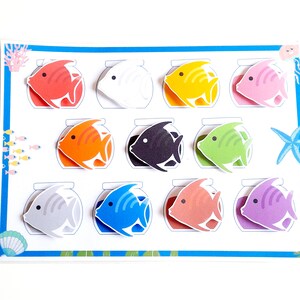 Color Activity With Fish, Fine Motor Activities for Toddlers and ...