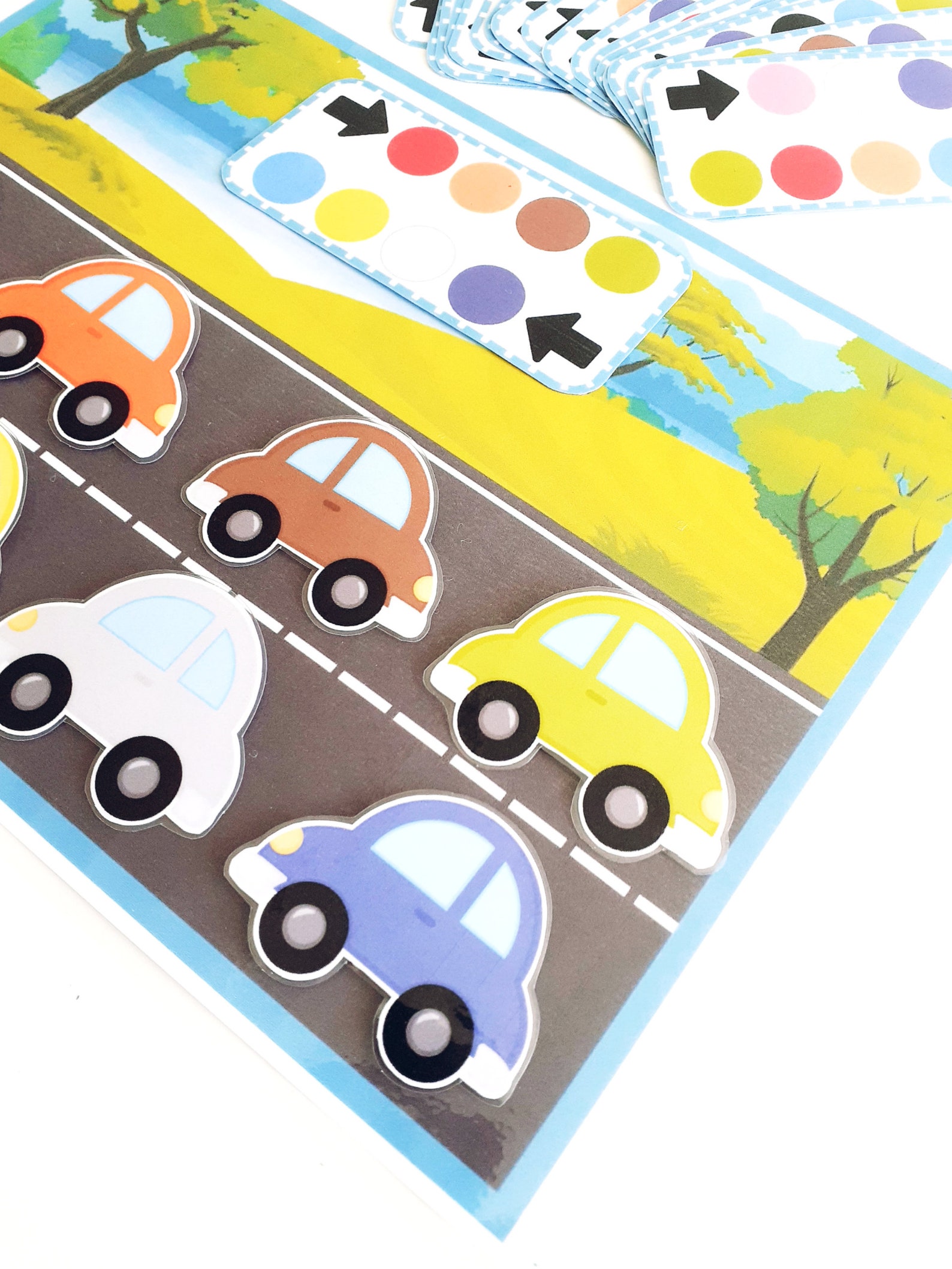 Car Pattern Activity Colors Matching and Fine Motor Skills - Etsy