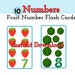 Fruit Number Flash Cards, Printable, Number Matching Game, Learning ...