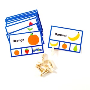 Matching Fruits Flash Cards , Memory Game, Printable Game for ...