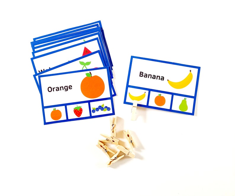 Matching Fruits Flash Cards Memory Game Printable Game for - Etsy