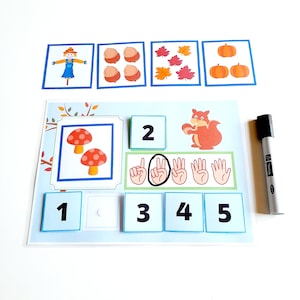 Autumn Counting Activity, Preschool Counting, Kindergarten Worksheets ...
