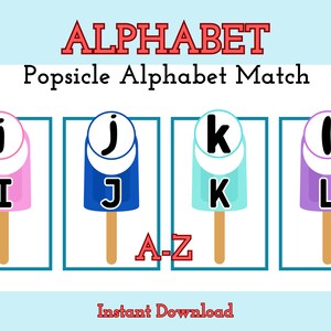 Popsicle Alphabet Match, Alphabet Matching Game, Beginning Sounds ...
