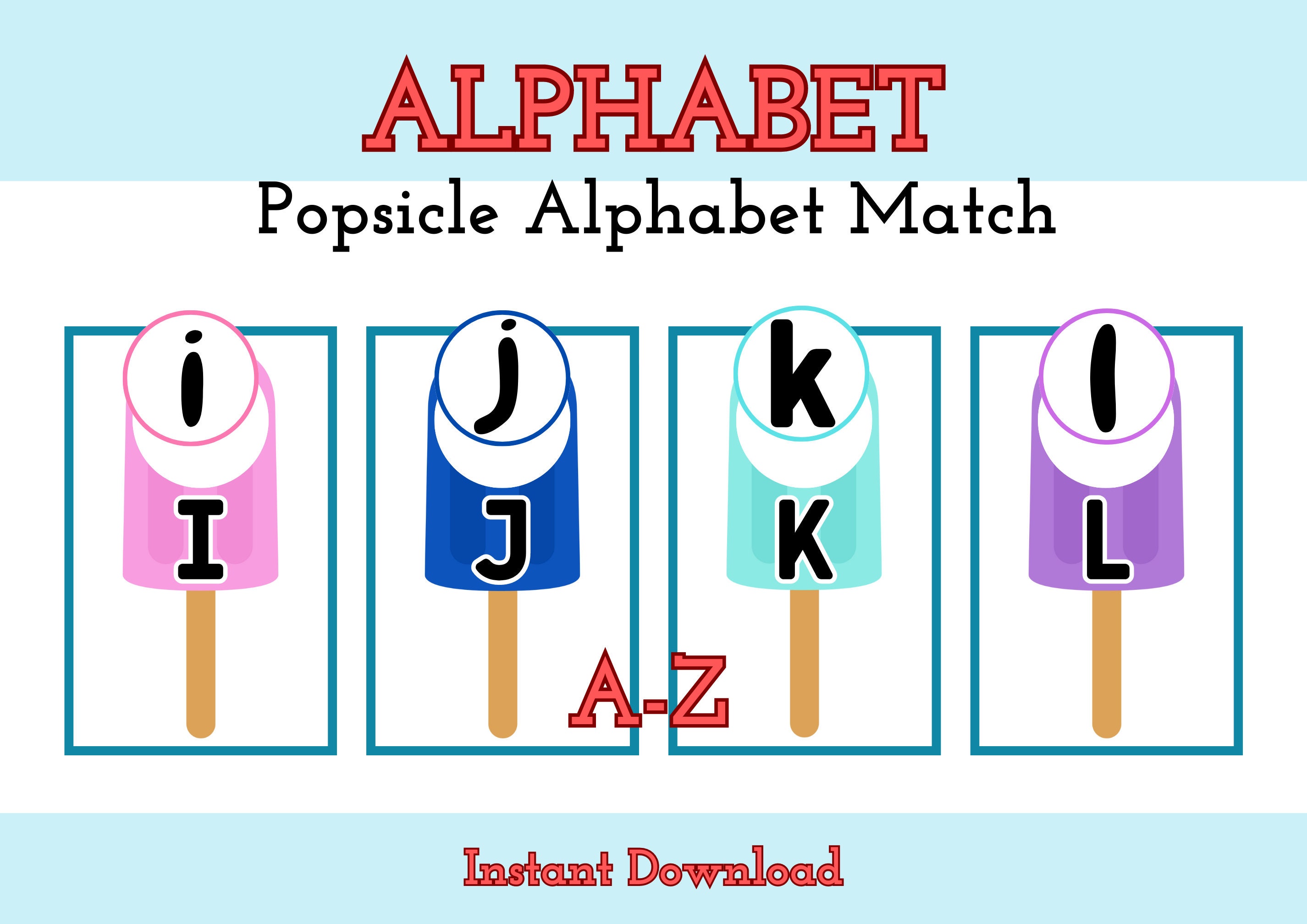 Popsicle Alphabet Match, Alphabet Matching Game, Beginning Sounds ...