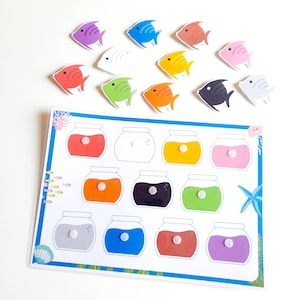 Color Activity With Fish, Fine Motor Activities for Toddlers and ...