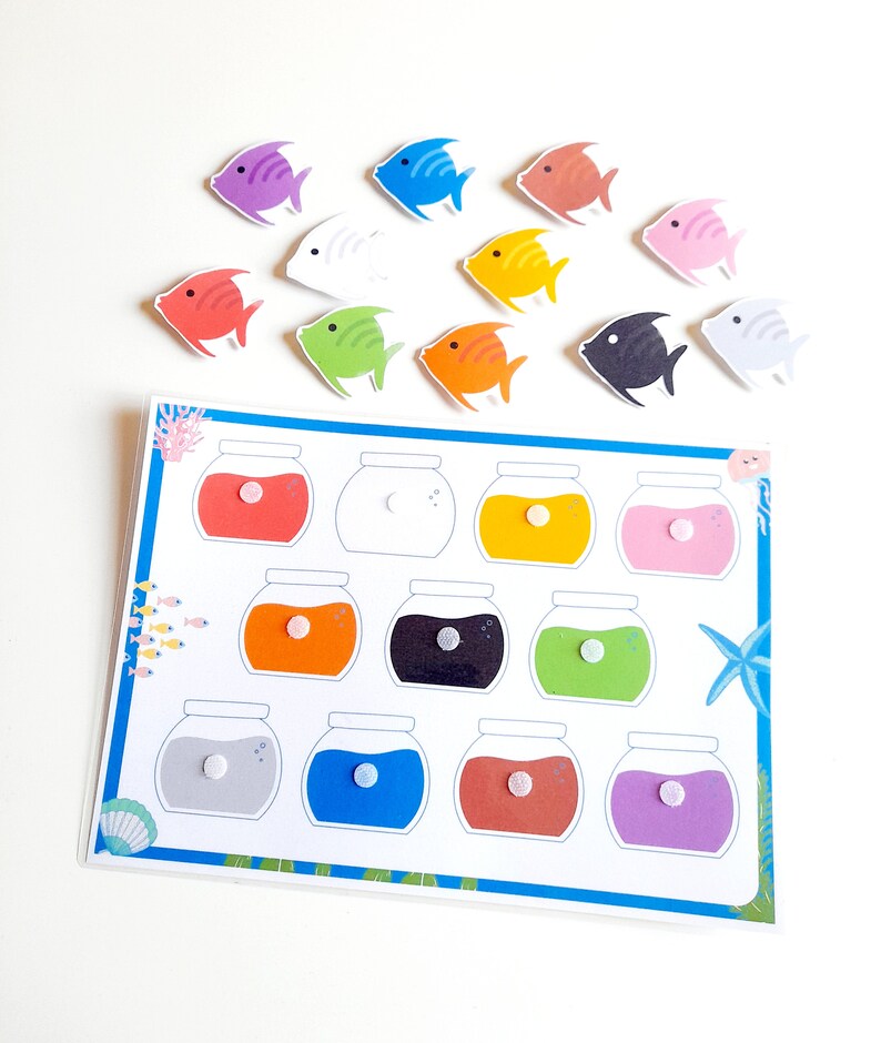 Color Activity With Fish Fine Motor Activities for Toddlers - Etsy