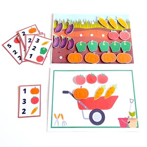 Vegetable Counting Activity for Toddlers and Preschoolers - Etsy