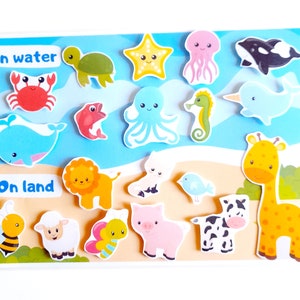 Sorting Land Animals and Water Animals for Toddlers and Preschoolers - Etsy