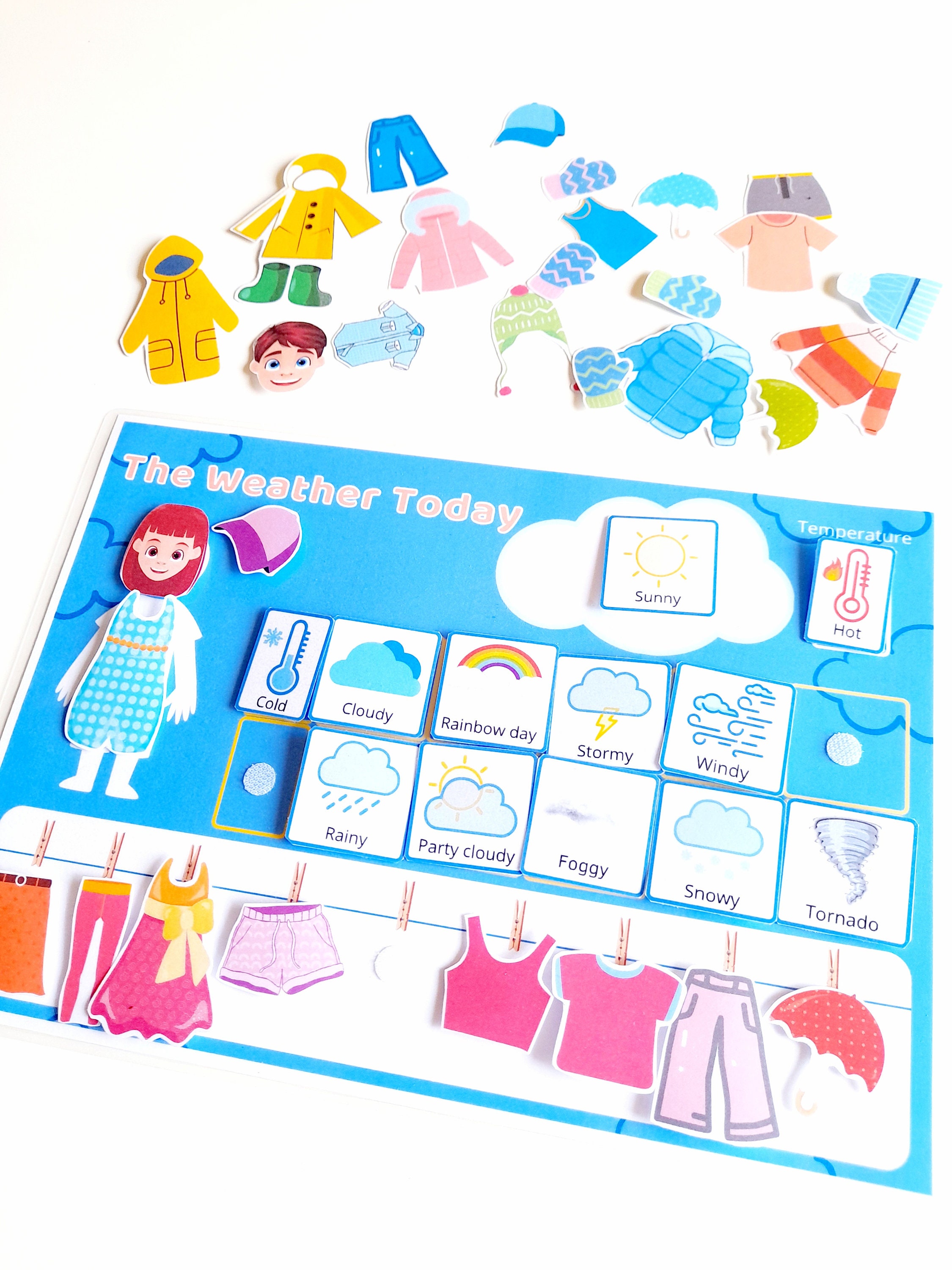 Child's Weather Chart and Printable Daily Calendar for Toddlers and ...