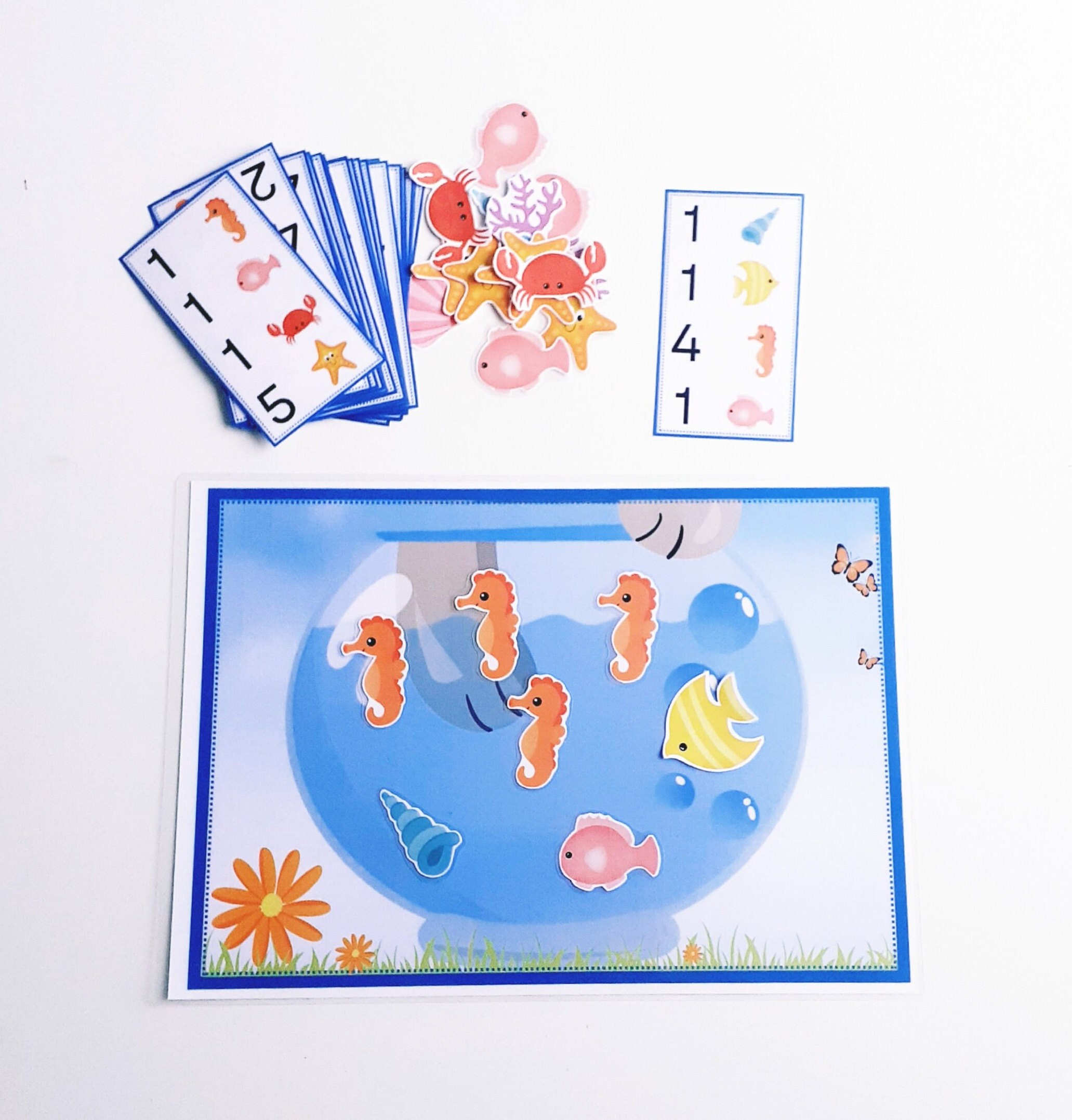 Actividad de conteo de peces para niños pequeños y preescolares - Etsy ...