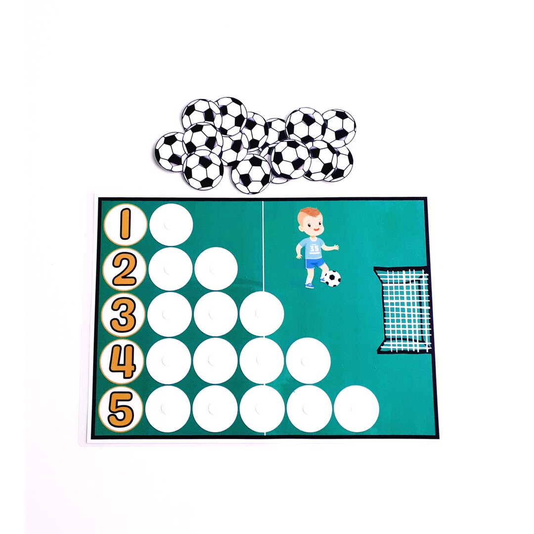Football Counting Activity, Fine Motor Activity, Learning Counting, - Etsy