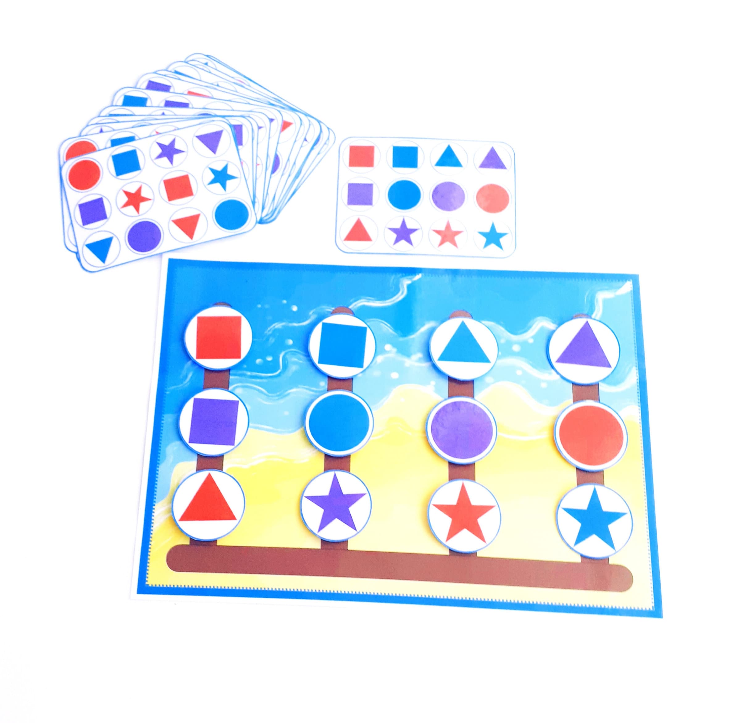 Printable Pattern Activity With Shapes, Shape Matching Game - Etsy