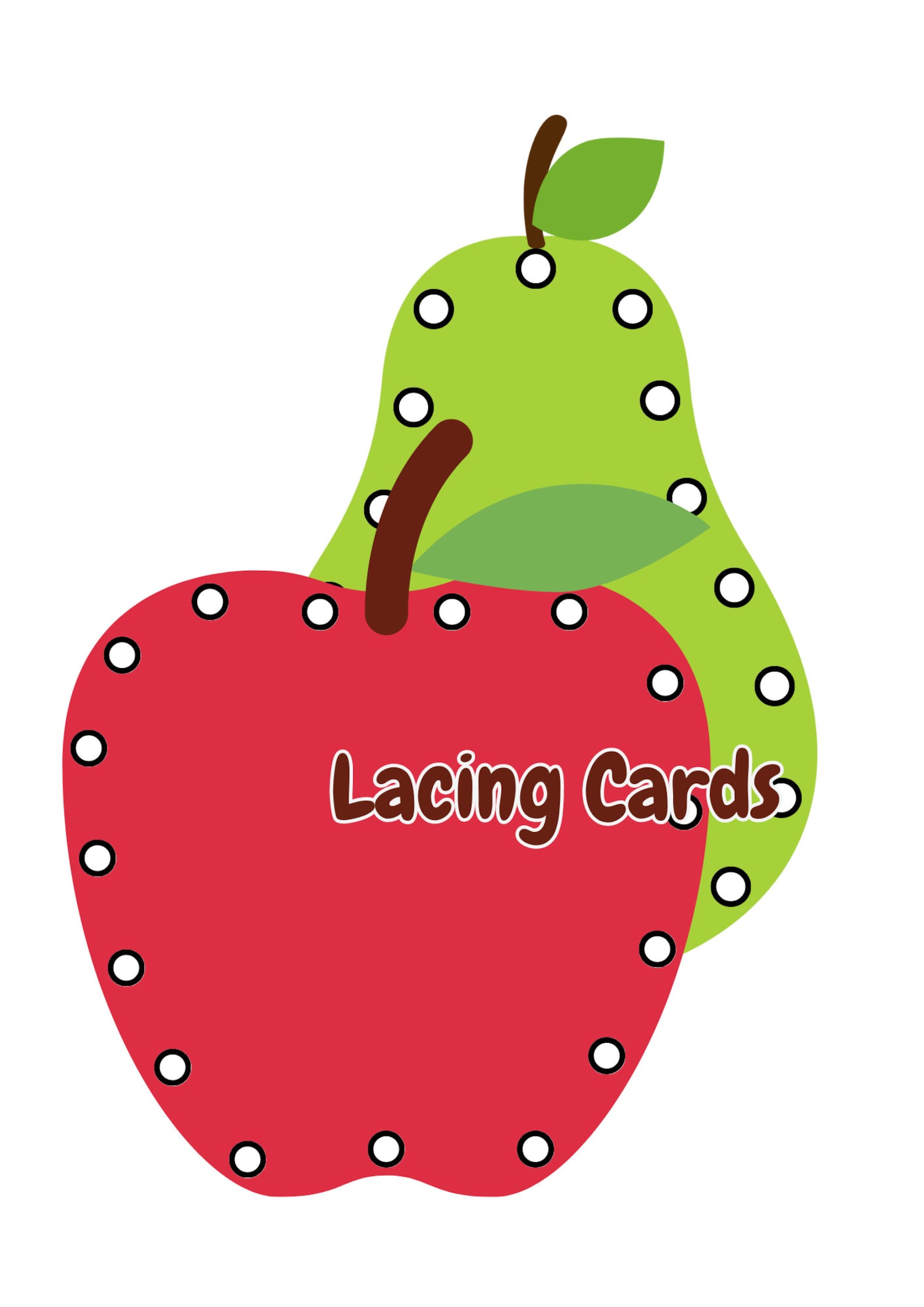 Fruits and Vegetables Lacing Activity, Toddler Lacing Practice, Preschool Fine Motor Skills ...