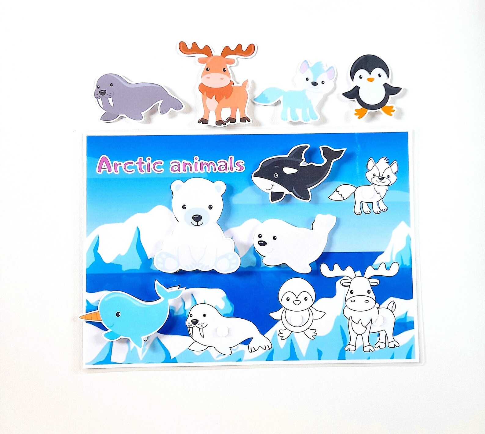 Animal Matching Game, Arctic Animal Matching , Memory Game, Printable ...