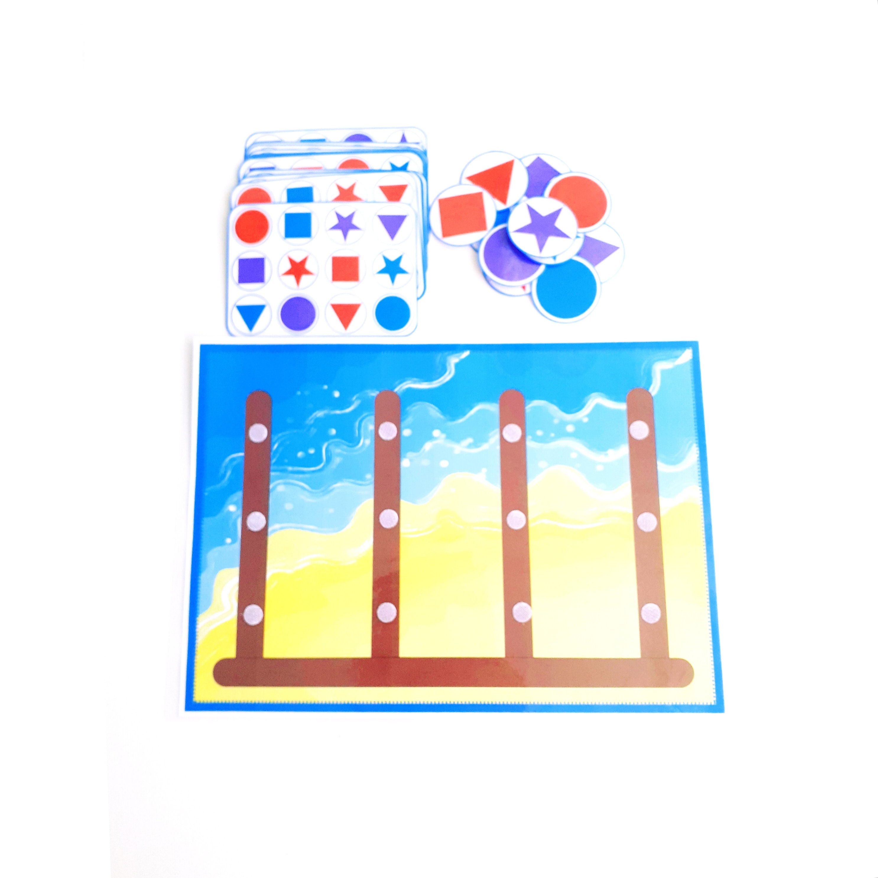 Printable Pattern Activity With Shapes, Shape Matching Game - Etsy