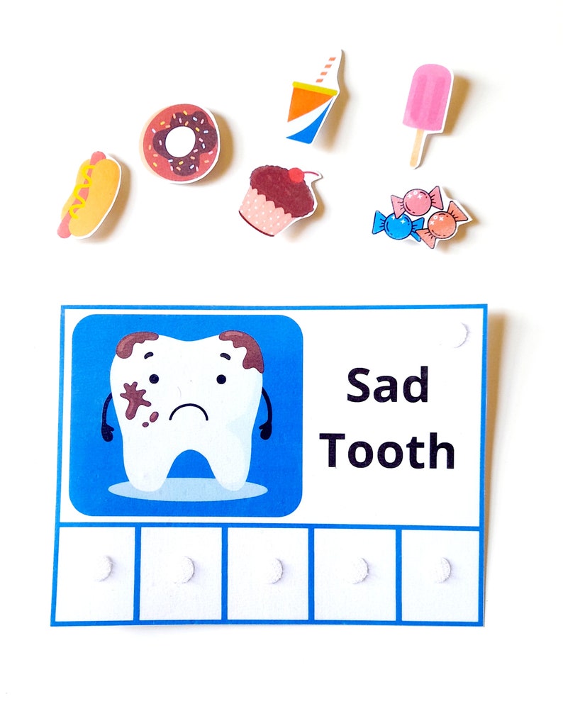 Sad and Happy Tooth, Dental Health Printable Worksheet for Toddlers ...