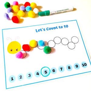 Caterpillar Counting Activity Numbers 1 to 10 Count for Kids - Etsy
