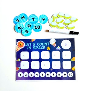 Space Counting Activity Numbers 1 to 10 Count for Kids - Etsy