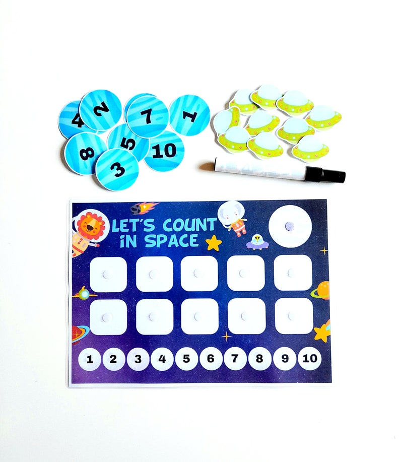 Actividad de conteo espacial: Números del 1 al 10 para niños - Etsy México