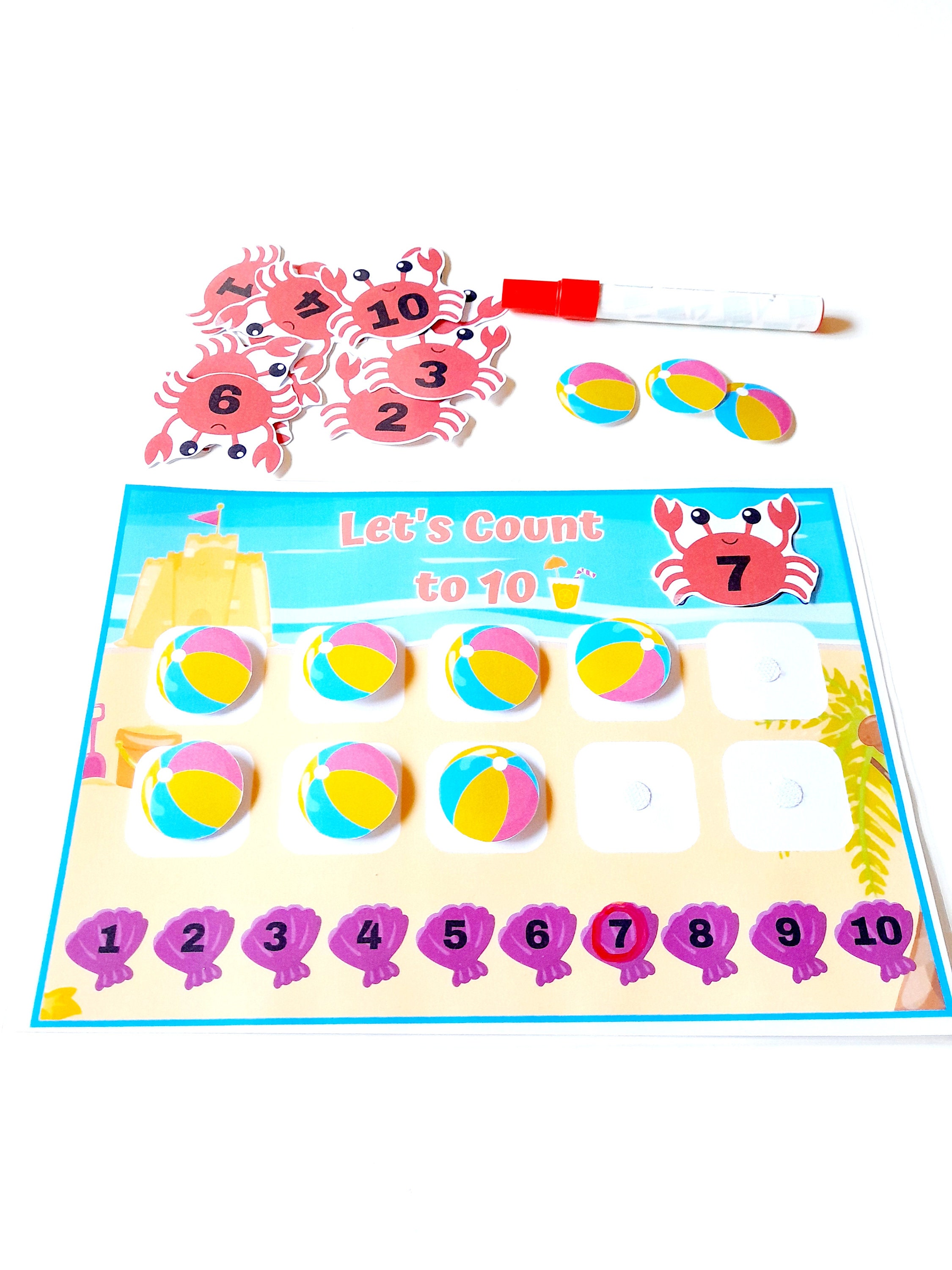 Summer Counting Activity Numbers 1 to 10 Count for Kids - Etsy