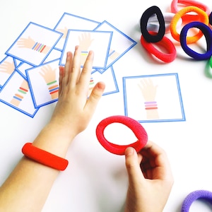 Pattern Activity With Hair Ties, Fine Motor Skills, Homeschool ...