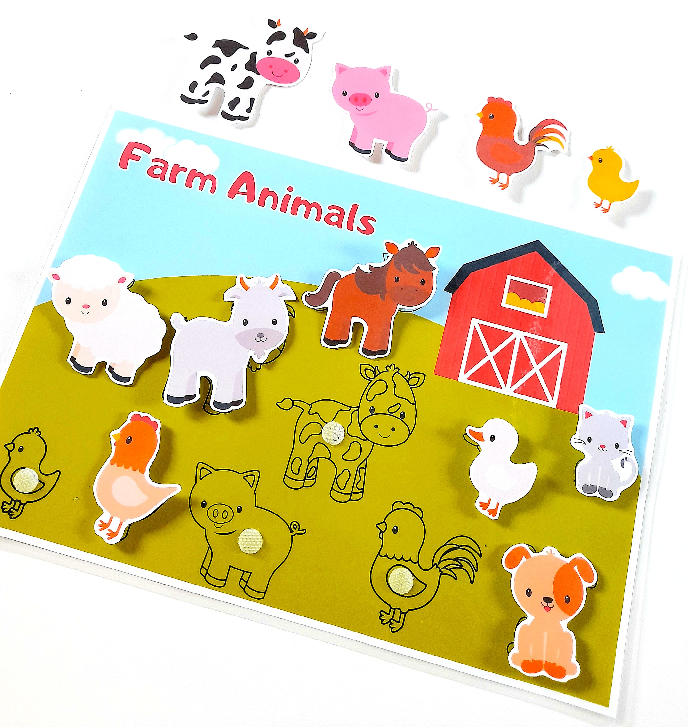 Animal Matching Game, Farm Animal Matching , Memory Game, Printable ...