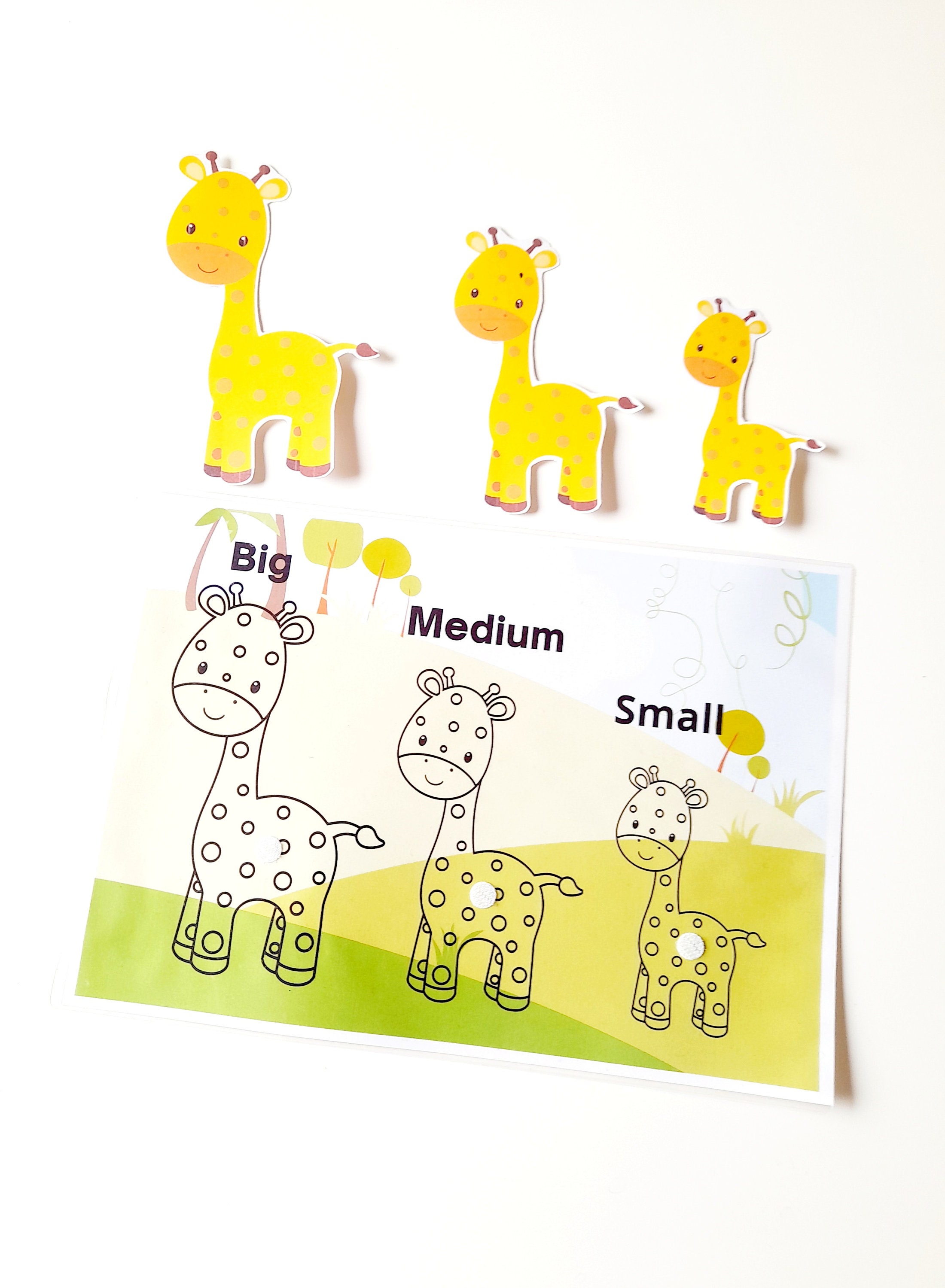 Size Activity for Preschoolers Matching Activity Big Medium - Etsy