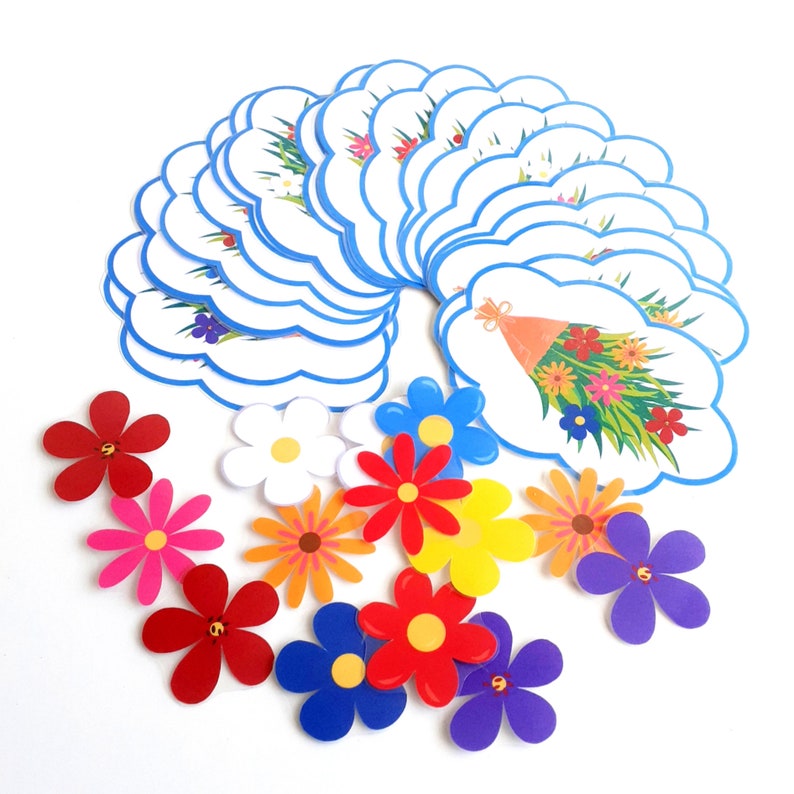 Flower Pattern Activity, Pattern Strips, Color Matching Game, Busy Book ...