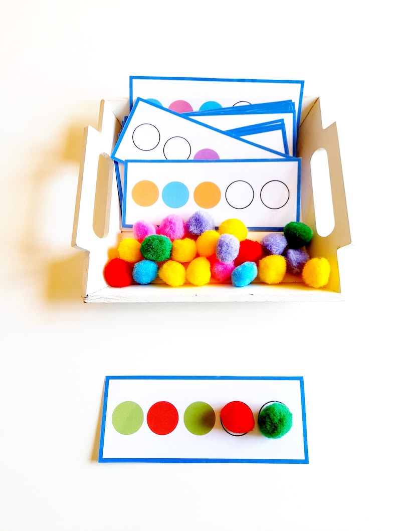 Printable Pattern Activity With Pompoms and Fine Motor Activities for ...