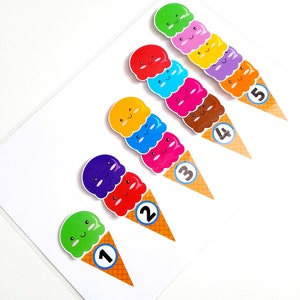 Ice Cream Counting Activity and Busy Book for Toddlers - Etsy