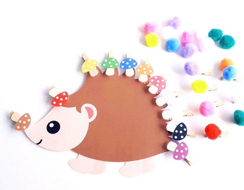 Hedgehog Color Activity, Fine Motor Skills, Color Matching Game ...