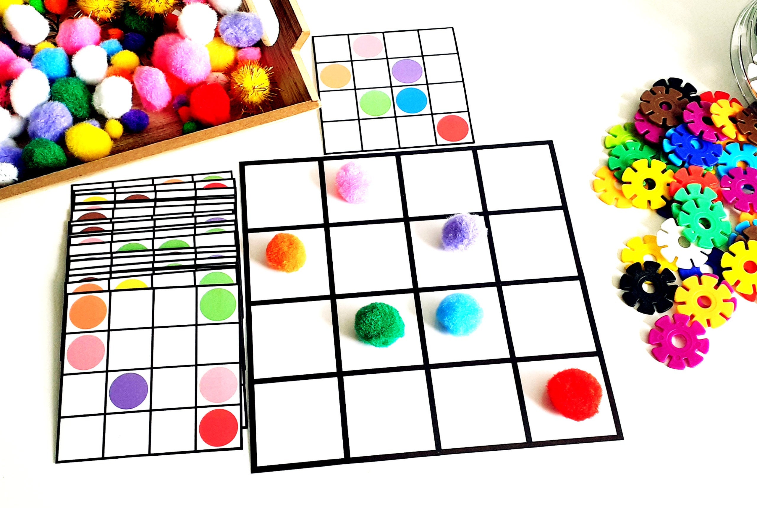 Pattern Activity With Pompoms, Fine Motor Skills - Etsy