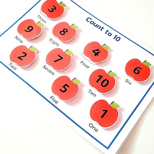 Learn to Count 1 to 10 With Apple - Etsy