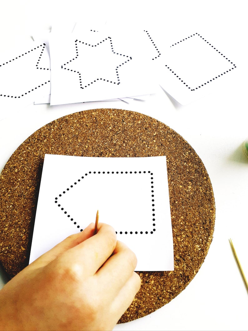 Shapes Pin Poking Activity and Fine Motor Skills - Etsy