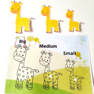 Size Activity for Preschoolers, Matching Activity, Big, Medium and ...