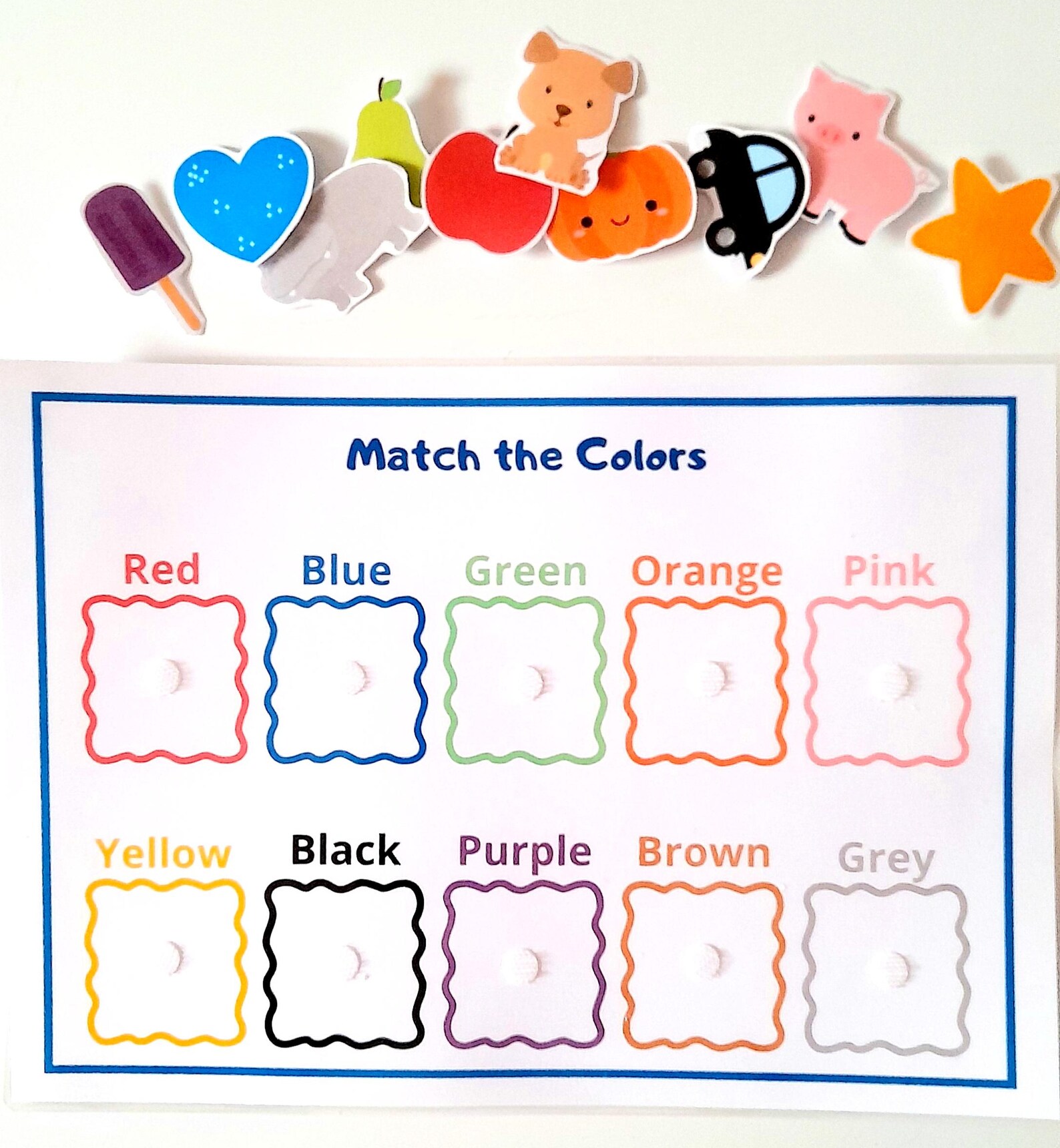 Color Sorting Matching Game, Color Matching Activity - Etsy
