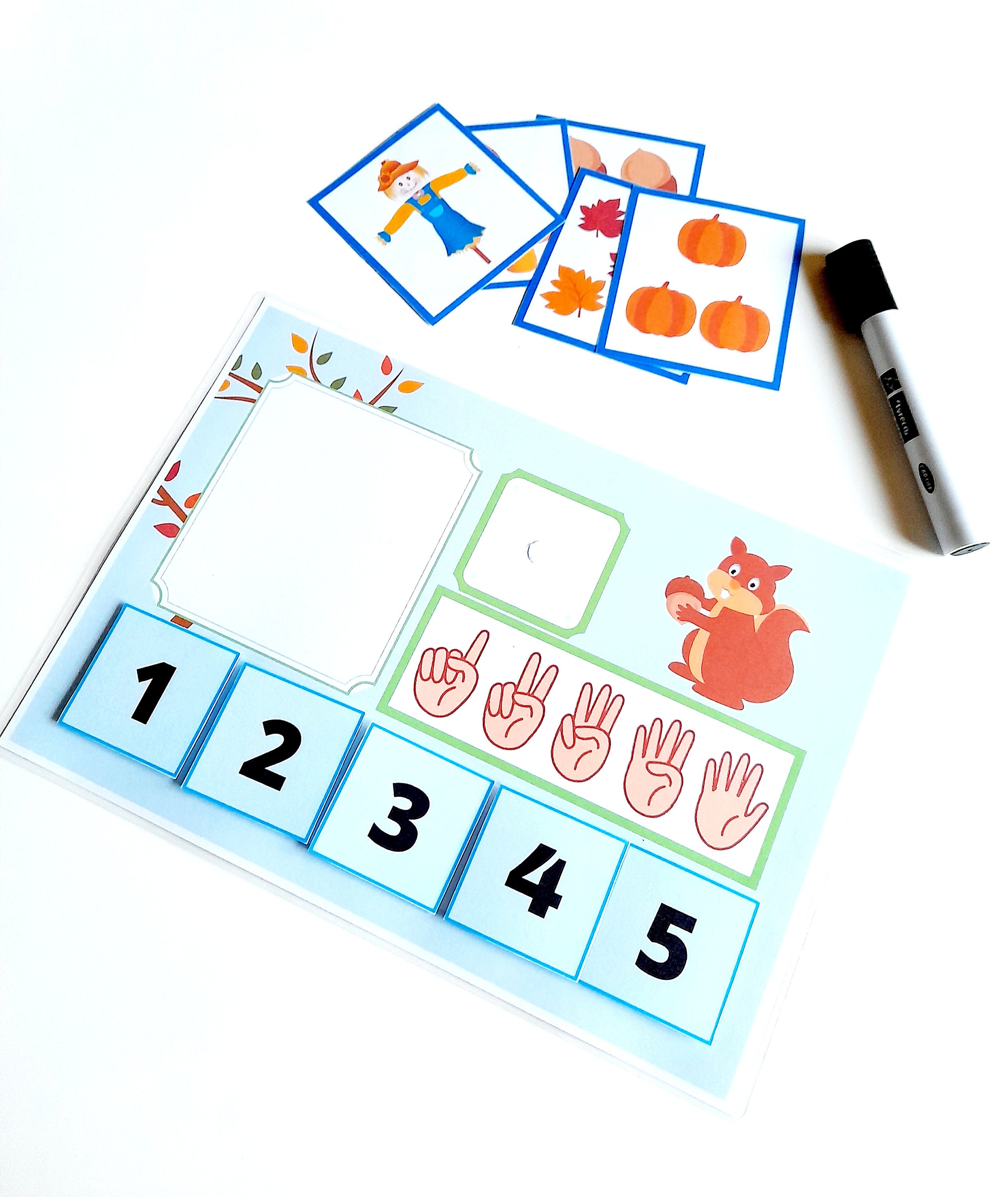 Autumn Counting Activity, Preschool Counting, Kindergarten Worksheets ...