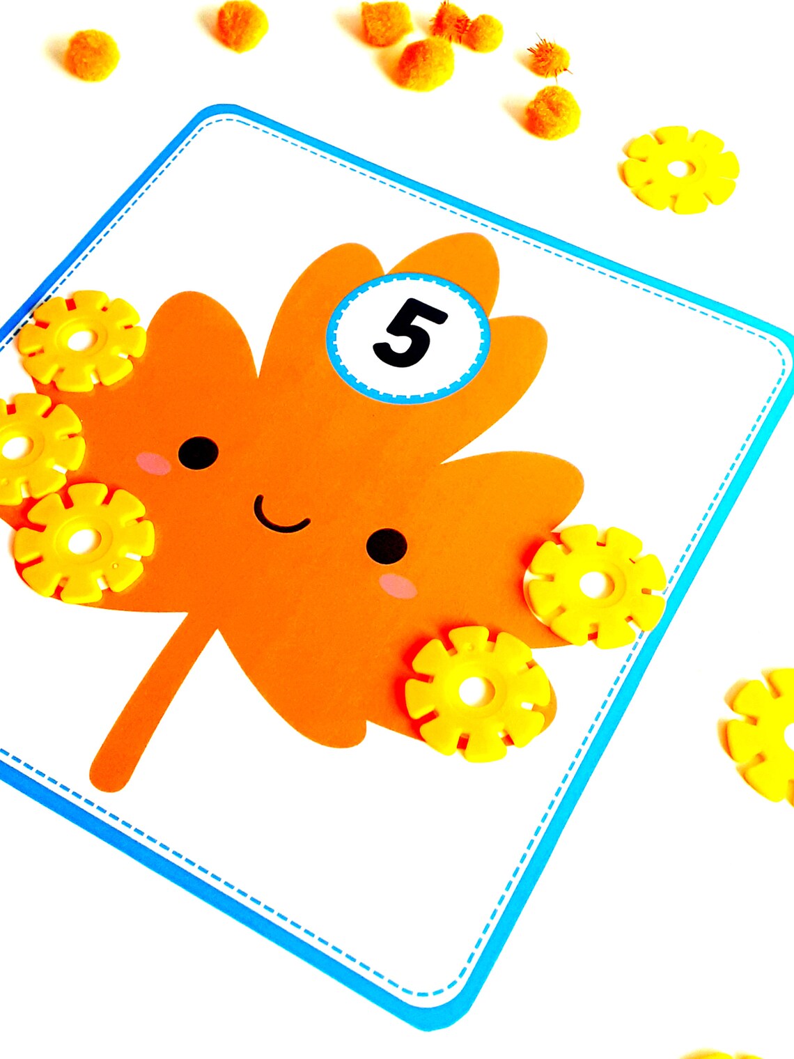 Leaf Counting Activity Counting With Pompoms Fine Motor - Etsy