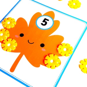 Leaf Counting Activity, Counting With Pompoms, Fine Motor Skills ...