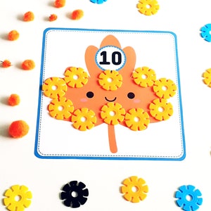 Leaf Counting Activity, Counting With Pompoms, Fine Motor Skills ...