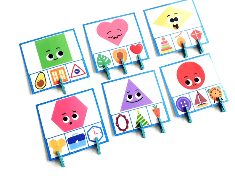 Shape Flash Cards, Shape Matching Worksheet, Shape Matching Game, Shape ...